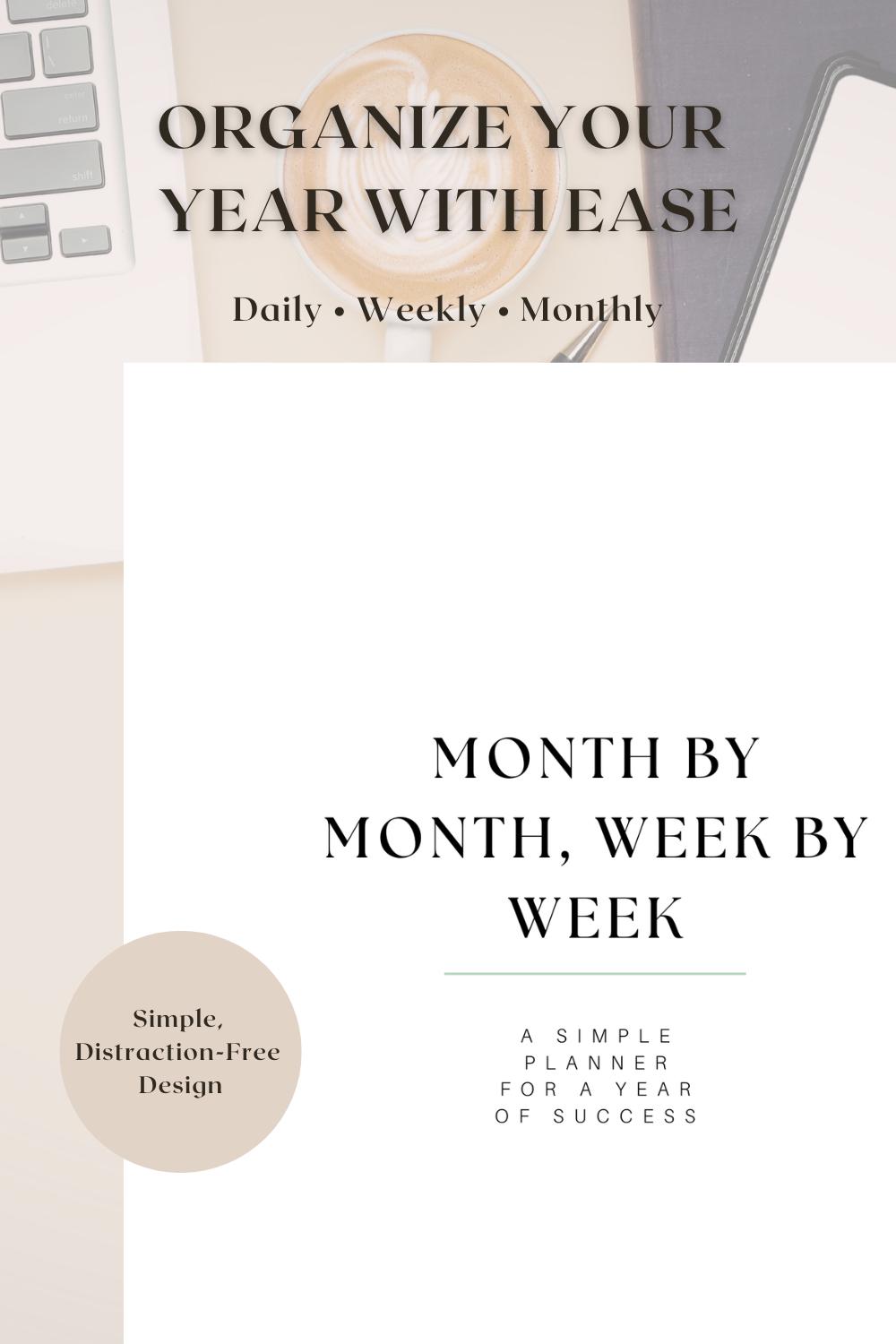 Minimalist Planner Printable Bundle PDF | Daily Weekly Monthly ...