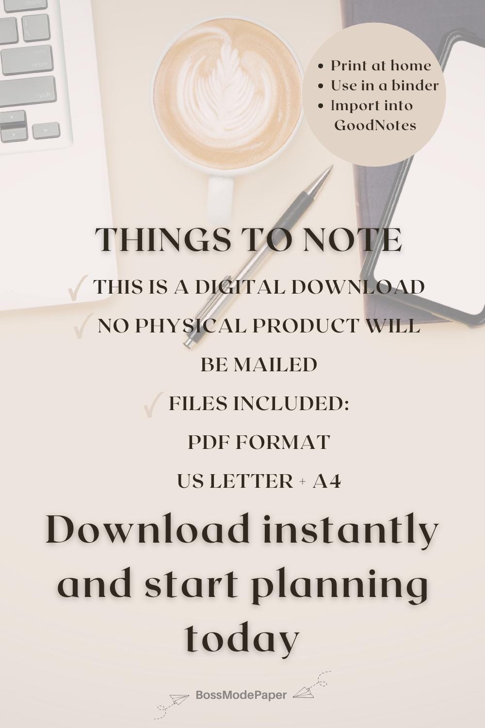 Minimalist Planner Printable Bundle PDF | Daily Weekly Monthly ...