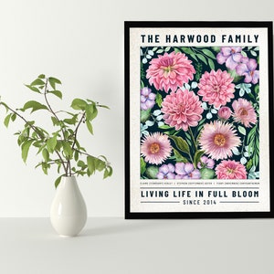 Our Family in Bloom Print / Birth Month Flowers (unframed) - Etsy UK
