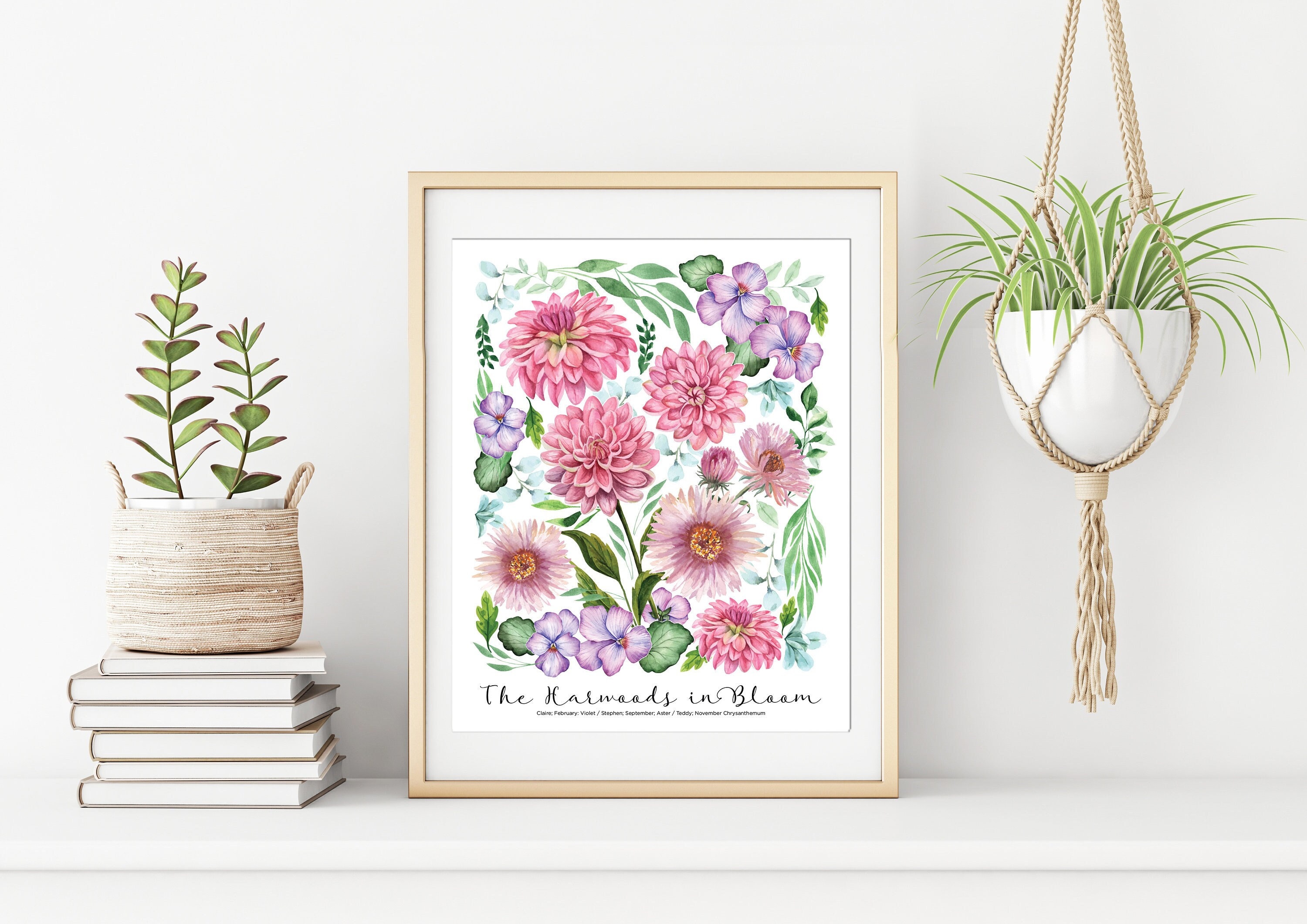 Our Family in Bloom Print / Birth Month Flowers (unframed) - Etsy UK