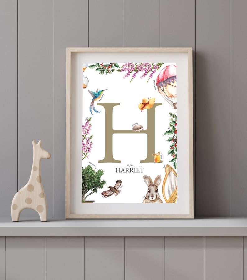 Nursery/child Alphabet Print, Initial H Print, New Baby Gift (unframed ...