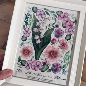 Our Family in Bloom Print / Birth Month Flowers (unframed) - Etsy