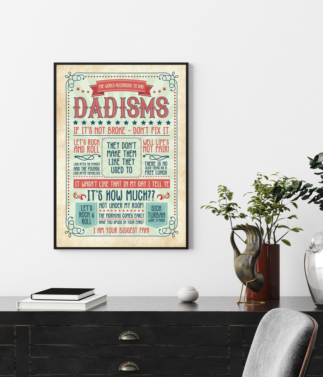 Dadism Personalised Print - UNFRAMED - Etsy