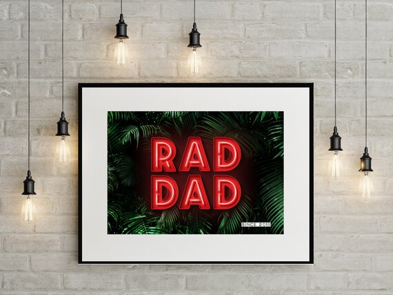 RAD DAD Print Fathers Day Gift Retro Print Unframed | Etsy