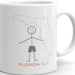 Mens Florida Coffee Mug - Boys Florida Guy Coffee Cup - Florida Gift ...