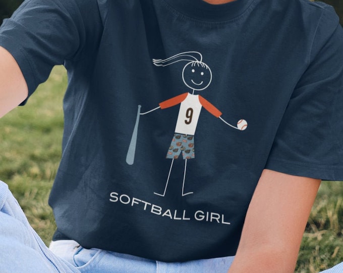 Softball T-shirt, Softball Gifts, Softball Birthday Present, Girls ...