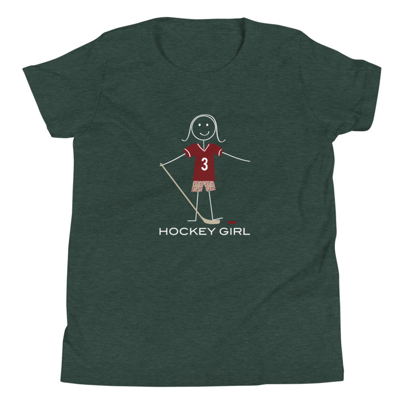 Youth Funny Girls Hockey T-shirt, Ice Hockey Gifts - Hockey Gift - Kids ...