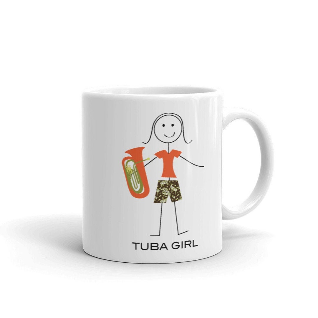 Funny Womens Tuba Mug, Girl Music Gifts - Girls Tuba Cup - Womens Tuba ...