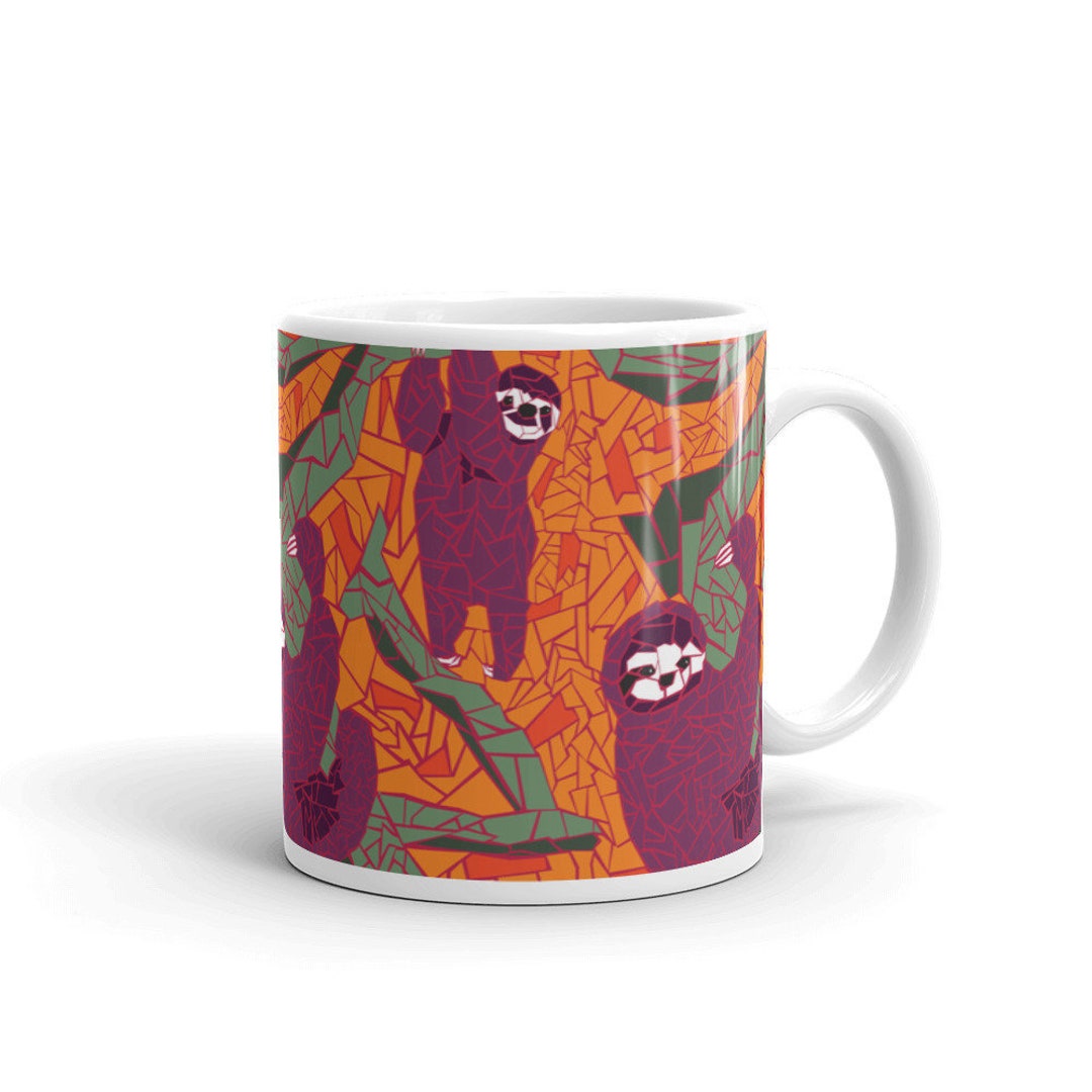 Sloth Mosaic Coffee Mug Artsy Sloth Mug Mosaic Sloth Sloth Coffee Cup ...