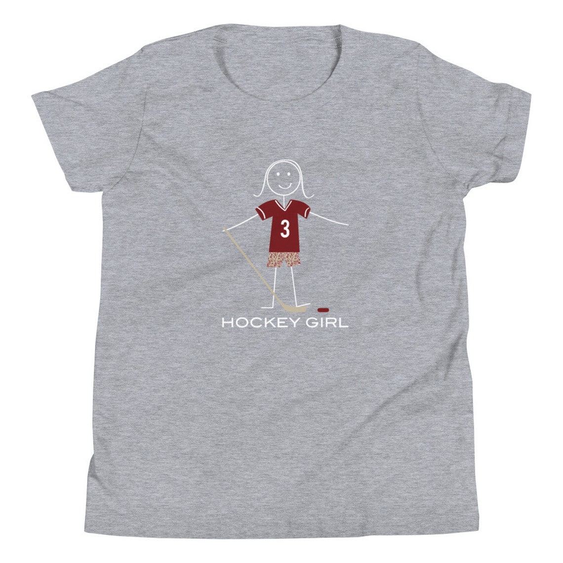 Youth Funny Girls Hockey T-shirt, Ice Hockey Gifts - Hockey Gift - Kids ...