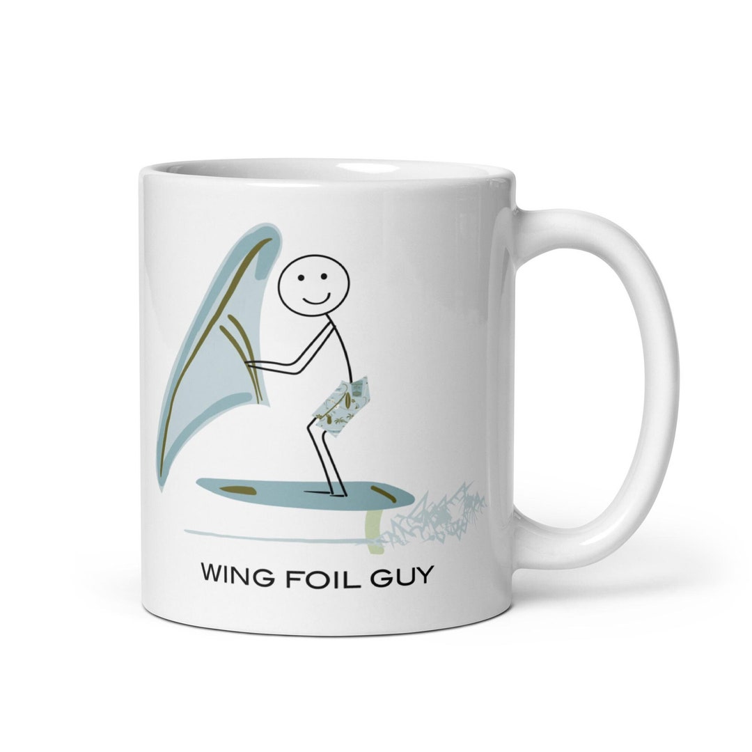 Funny Mens Wing Foil Guy Mug, Wing Foilboarding Mug, Wing Foil Gift ...