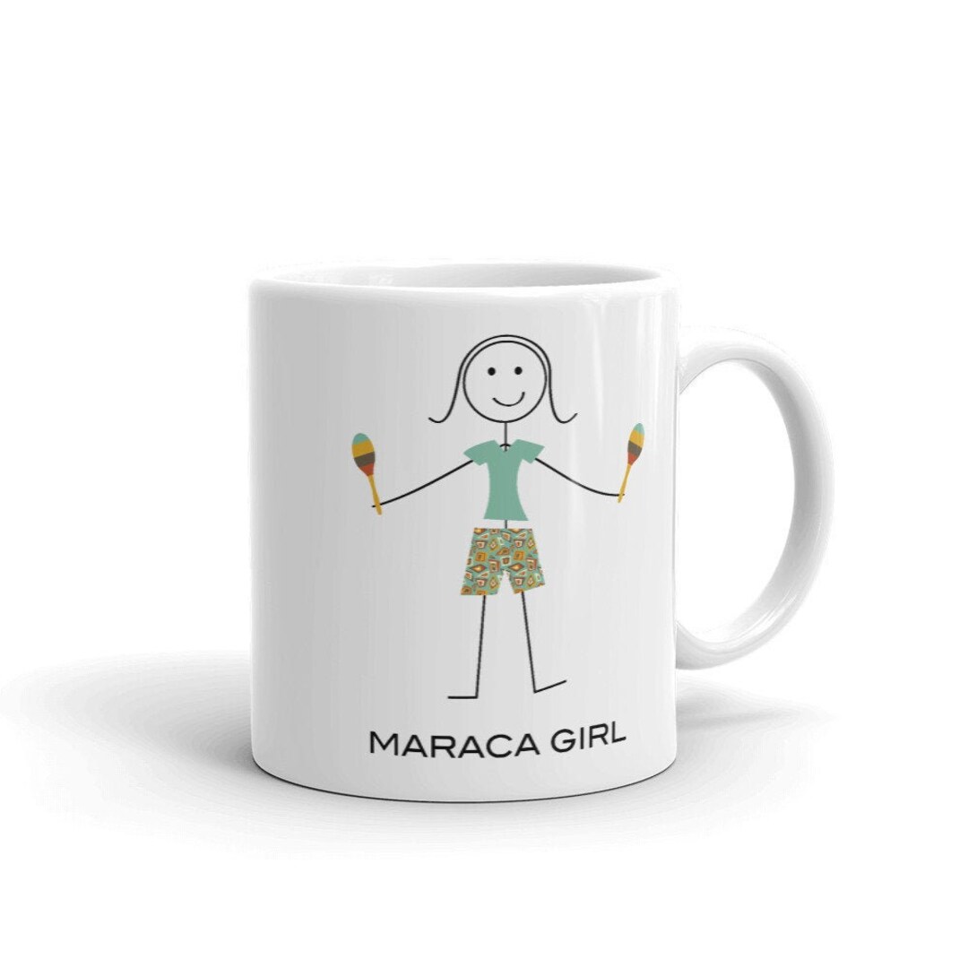 Funny Womens Maraca Mug, Girl Music Gifts - Girls Maraca Cup - Maracas ...