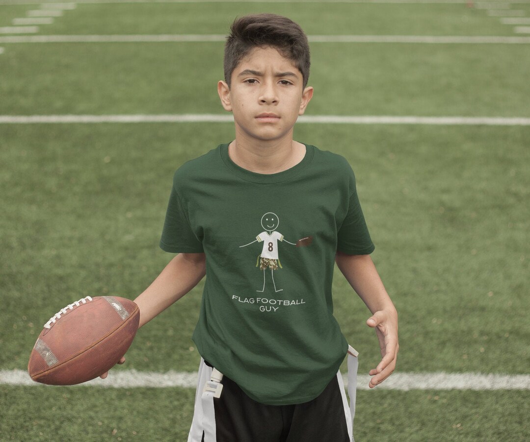 Youth Funny Flag Football T-shirt for Boys, Sport Gifts for Boys - Flag ...