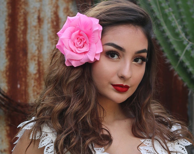 Pink Rose Fascinator Clip clips Fascinator Hair Piece Boho - Etsy