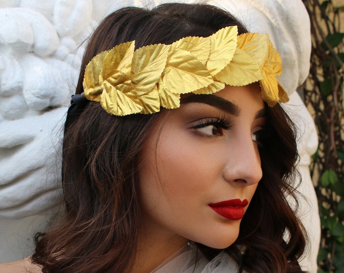 Gold Leaf Headpiece leaves Headband Julius Caesar Costume Woodland ...