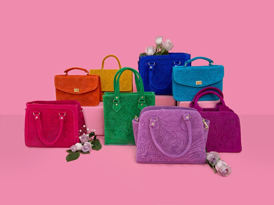 Colorful Leather Purse Crossbody (100% Real Leather Purse Bag Genuine ...