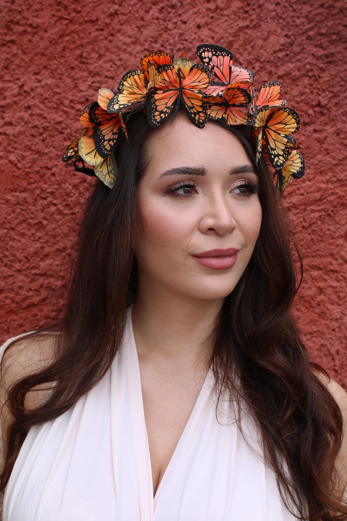 Monarch Butterfly Flower Crown Headband (boho Wedding Bridal ...