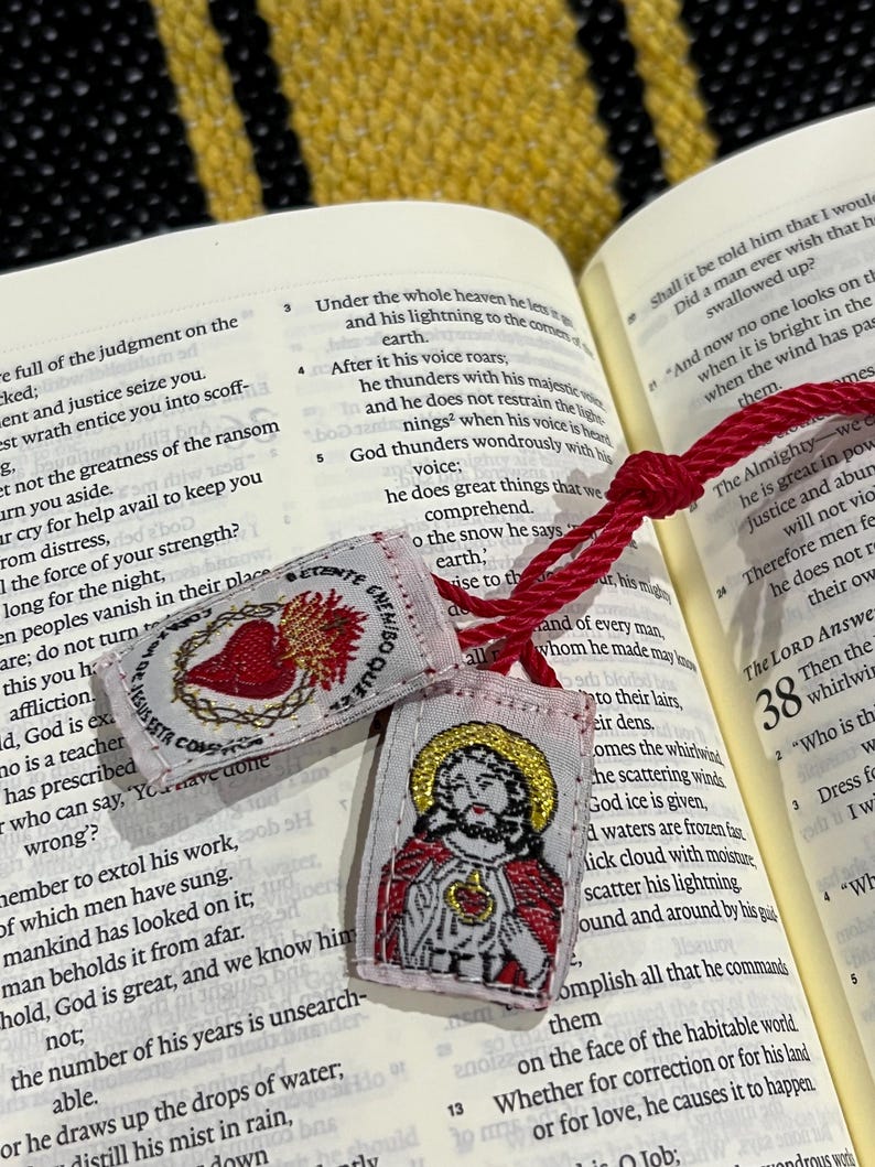 Catholic Scapular (red/ White Scapular Necklace Religious Gift Catholic ...