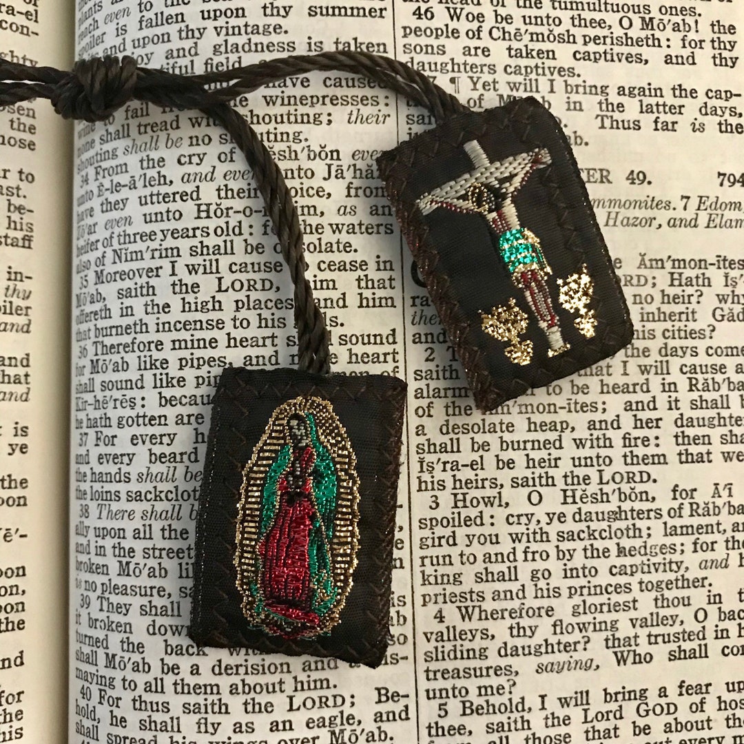 Catholic Scapular (brown Green Scapular Necklace Religious Gift ...