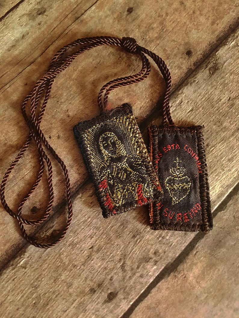 Catholic Scapular Brown Scapular Necklace Religious Gift | Etsy