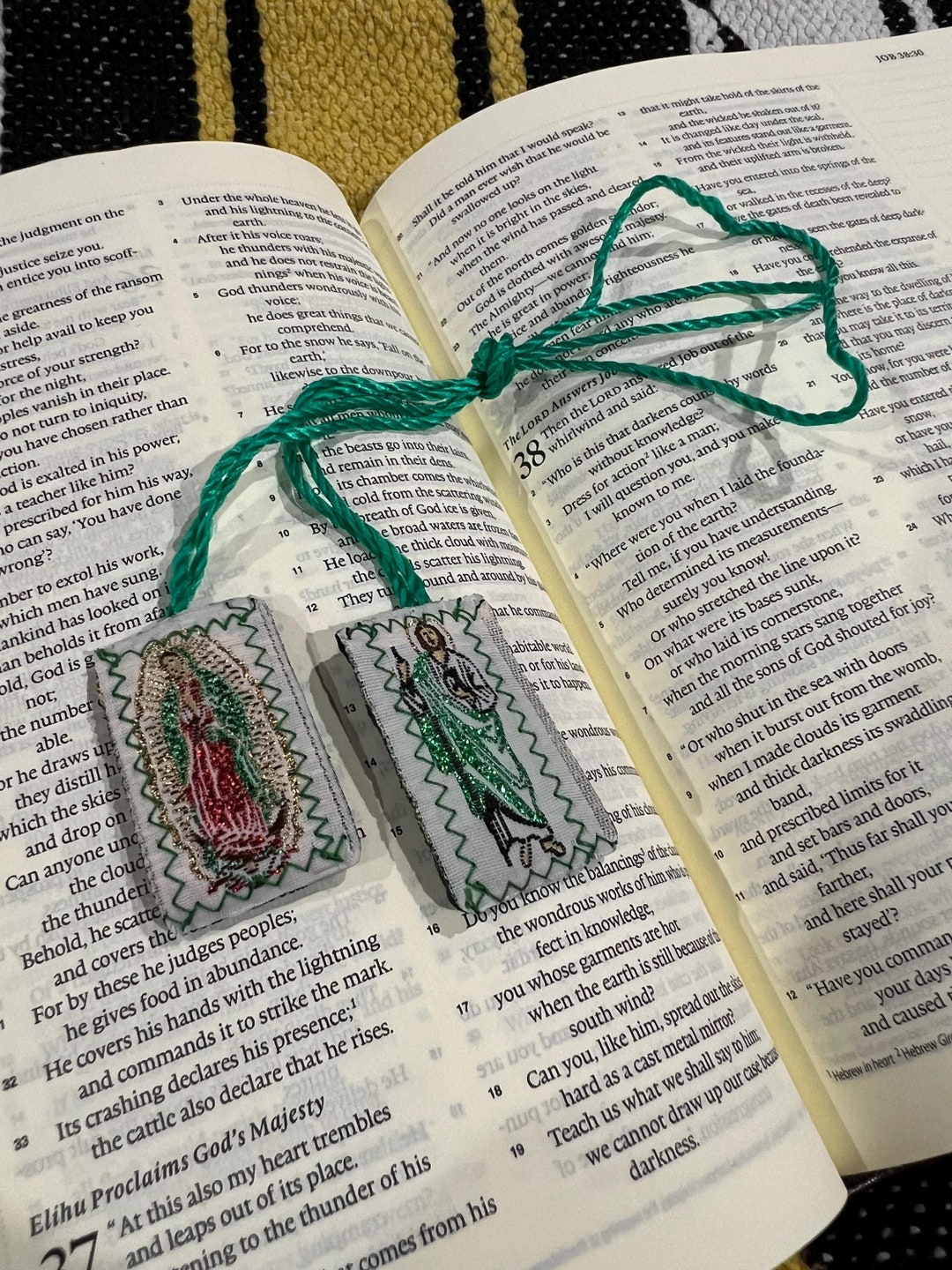 Catholic Scapular (green/ White Scapular Necklace Religious Gift ...