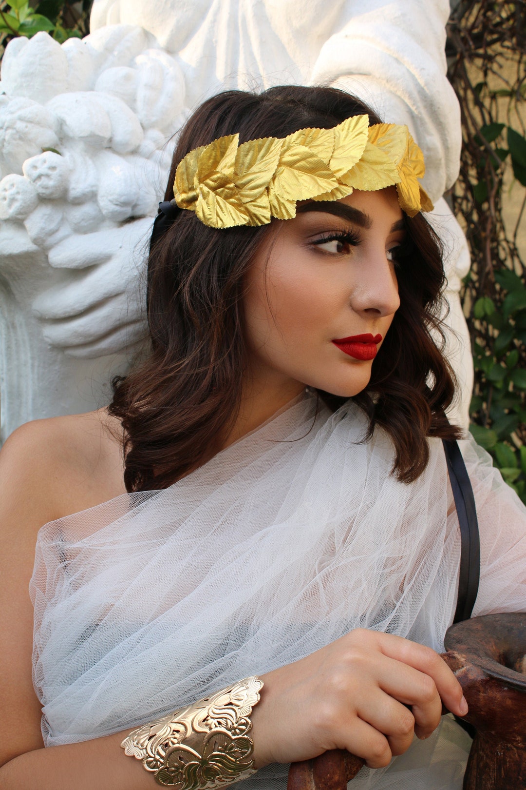 Gold Leaf Headpiece (leaves Headband Julius Caesar Costume Woodland ...