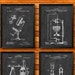 SET of 4 SCIENCE Posters, Vintage Patent Illustration, Art Print ...