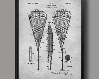 Retro 1936 Lacrosse Racket Vintage Patent | Etsy