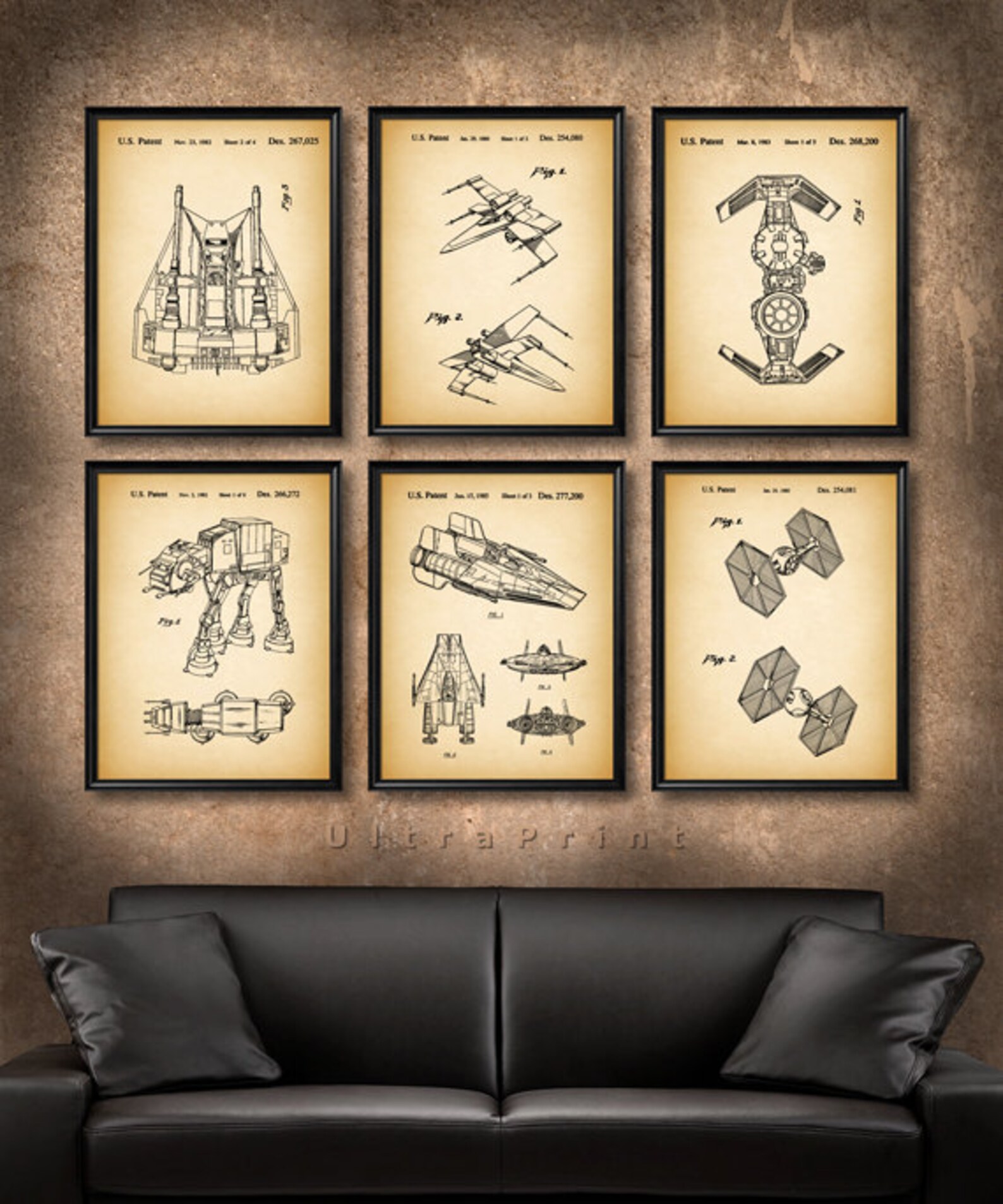 SET of 6 Star Wars Art Posters Vintage Patent Illustration - Etsy