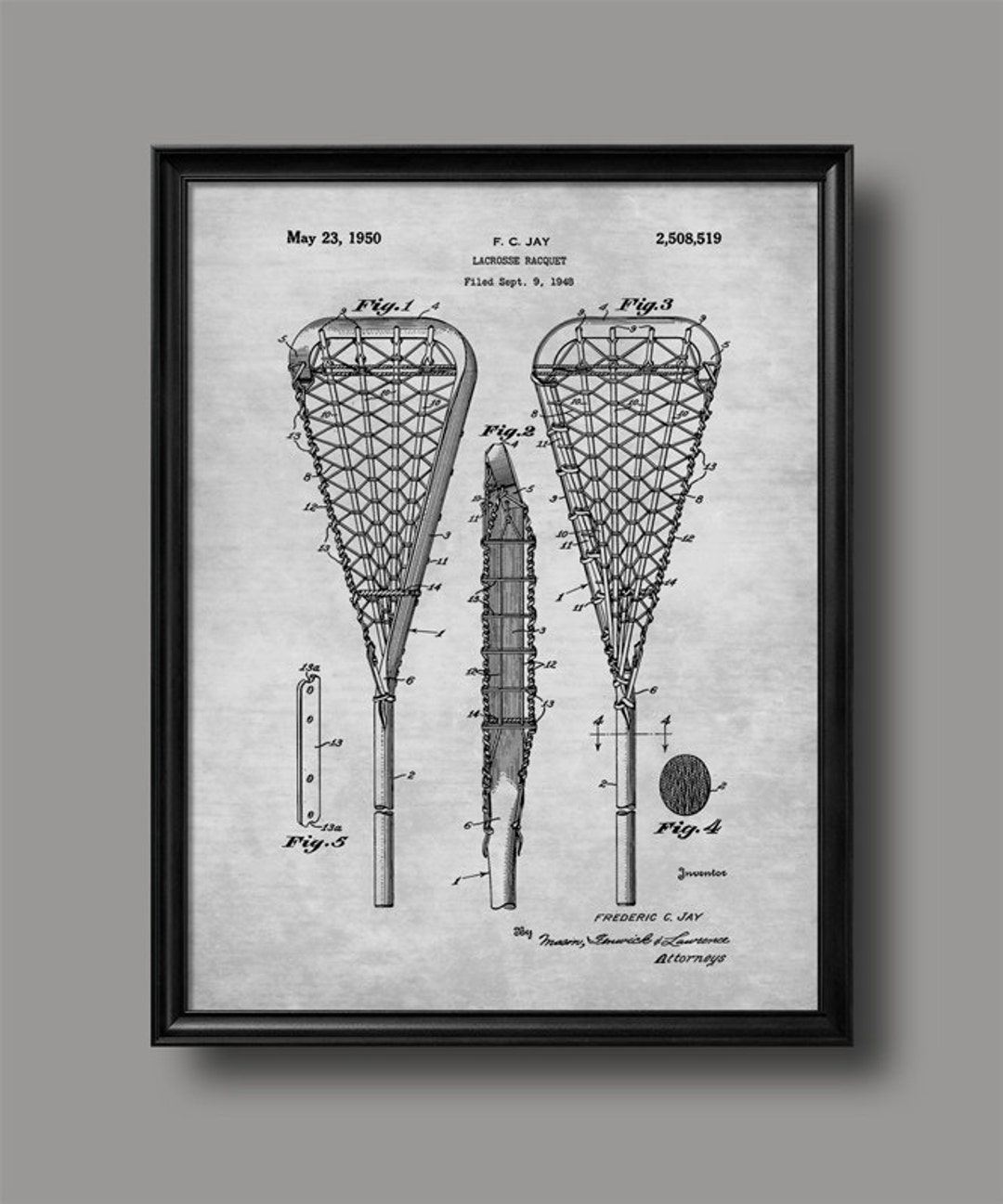 Retro 1950 lacrosse Racquet Vintage Patent - Etsy
