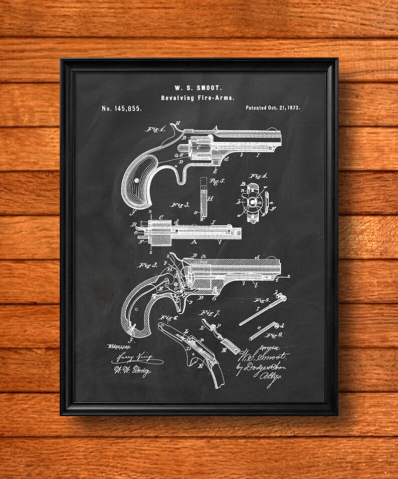 Retro 1873 "revolving Firearm" Vintage Patent Illustration, Art Print ...