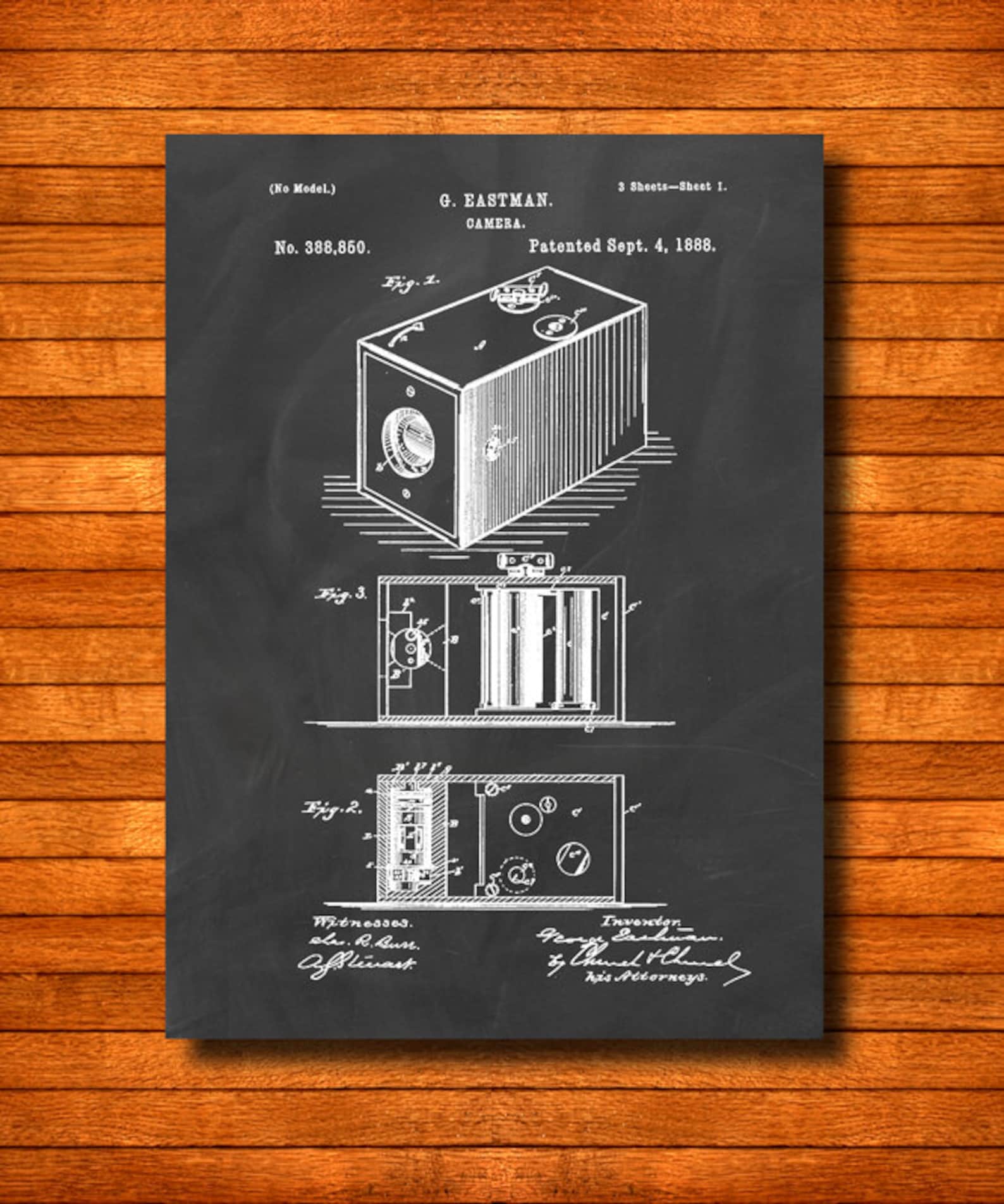Retro 1888 "camera" by George Eastman, Vintage Patent Illustration, Art ...