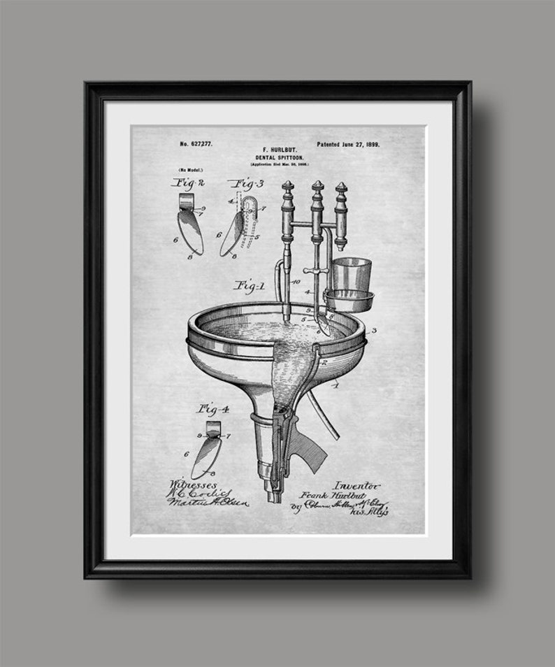 Retro 1899 "spittoon" Vintage Patent Illustration, Art Print Poster ...