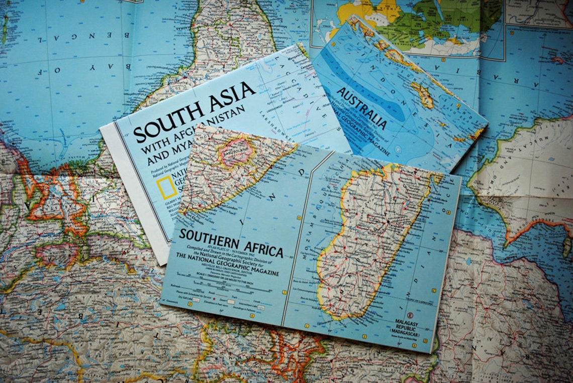 Map Themed Paper Pack Ephemera Art Supplies | Etsy