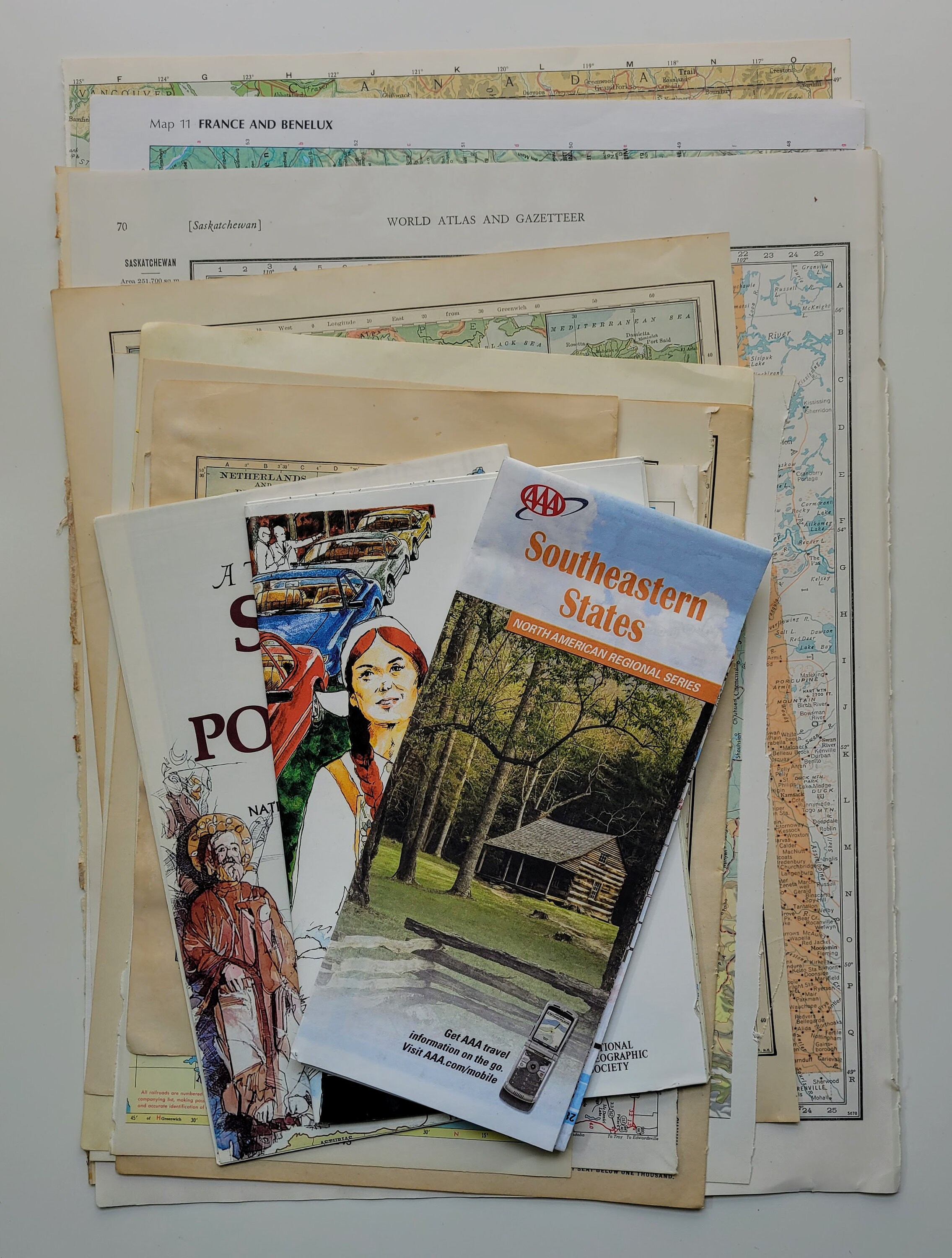Map Themed Paper Pack Ephemera Art Supplies | Etsy