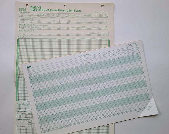 Vintage IBM Coding, Display Graph Paper, 1970's, 41 Sheets, 2 Sizes - Etsy