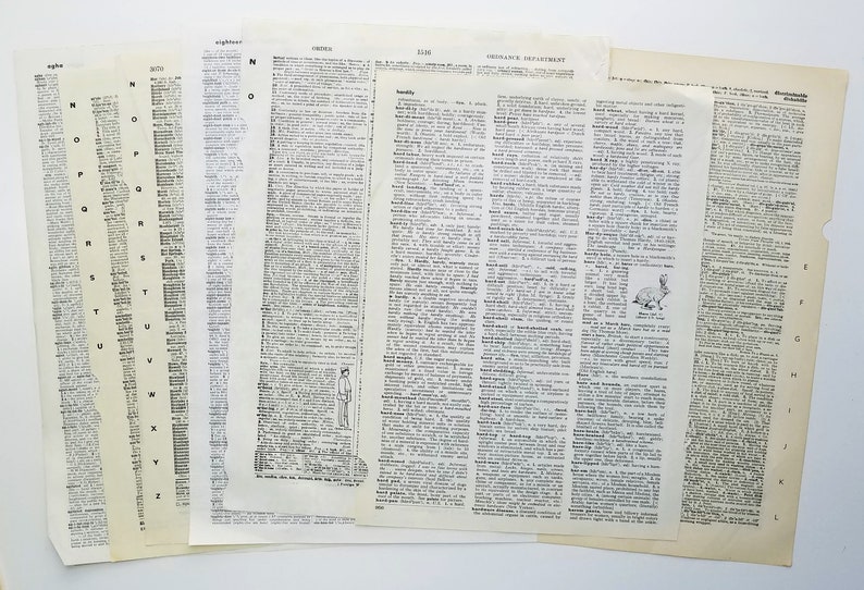 Vintage Dictionary Pages Paper Pack 25 Pages - Etsy