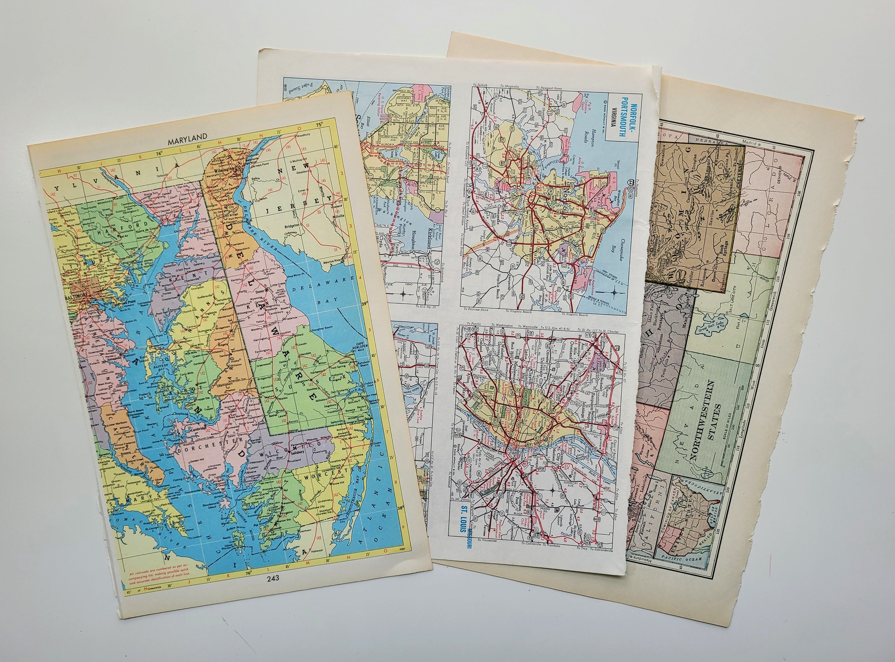 Map Themed Paper Pack, Ephemera, Art Supplies - Etsy