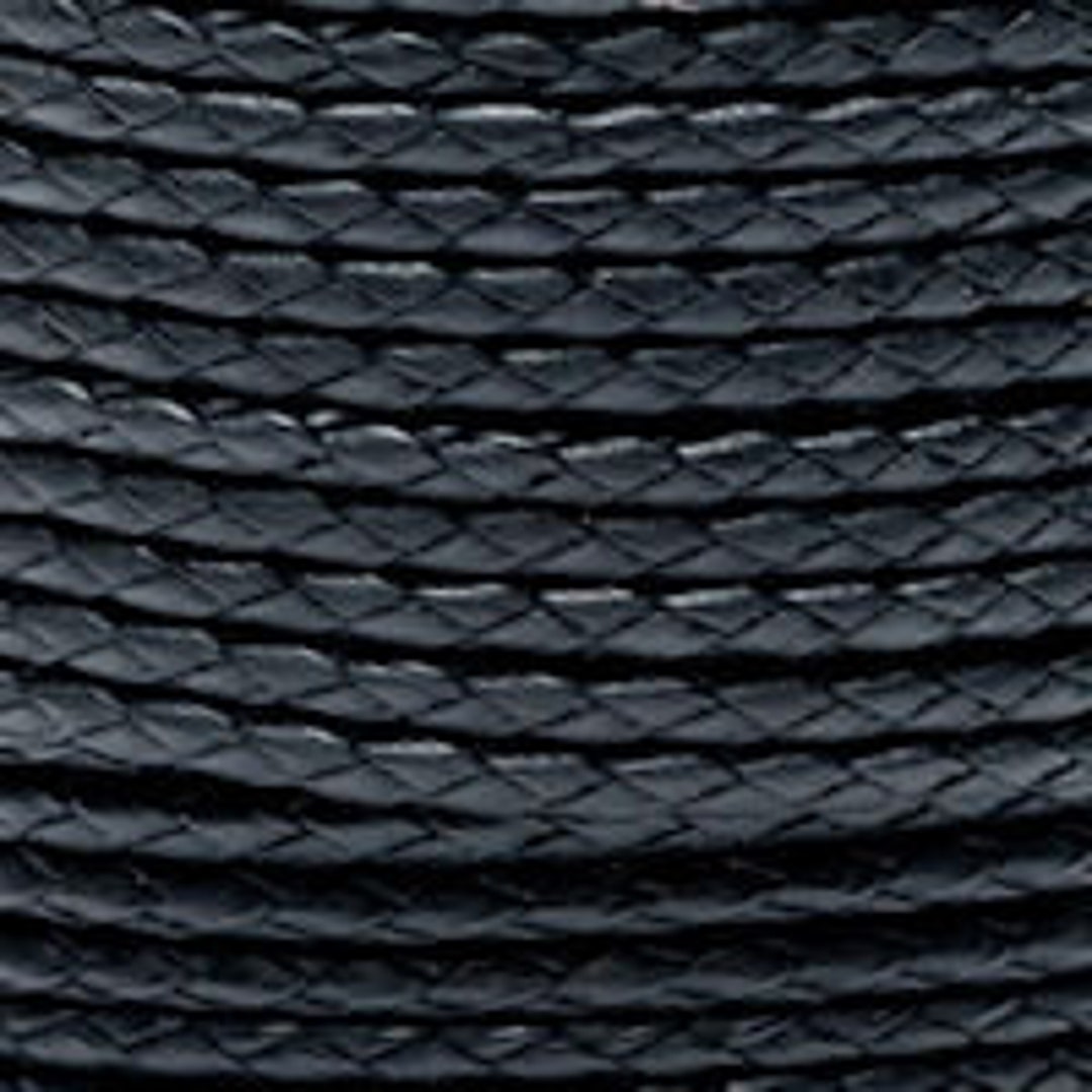 Black / 3mm Cotton Bolo Cord / 4 Ply Braid / Vegan Alternative ...