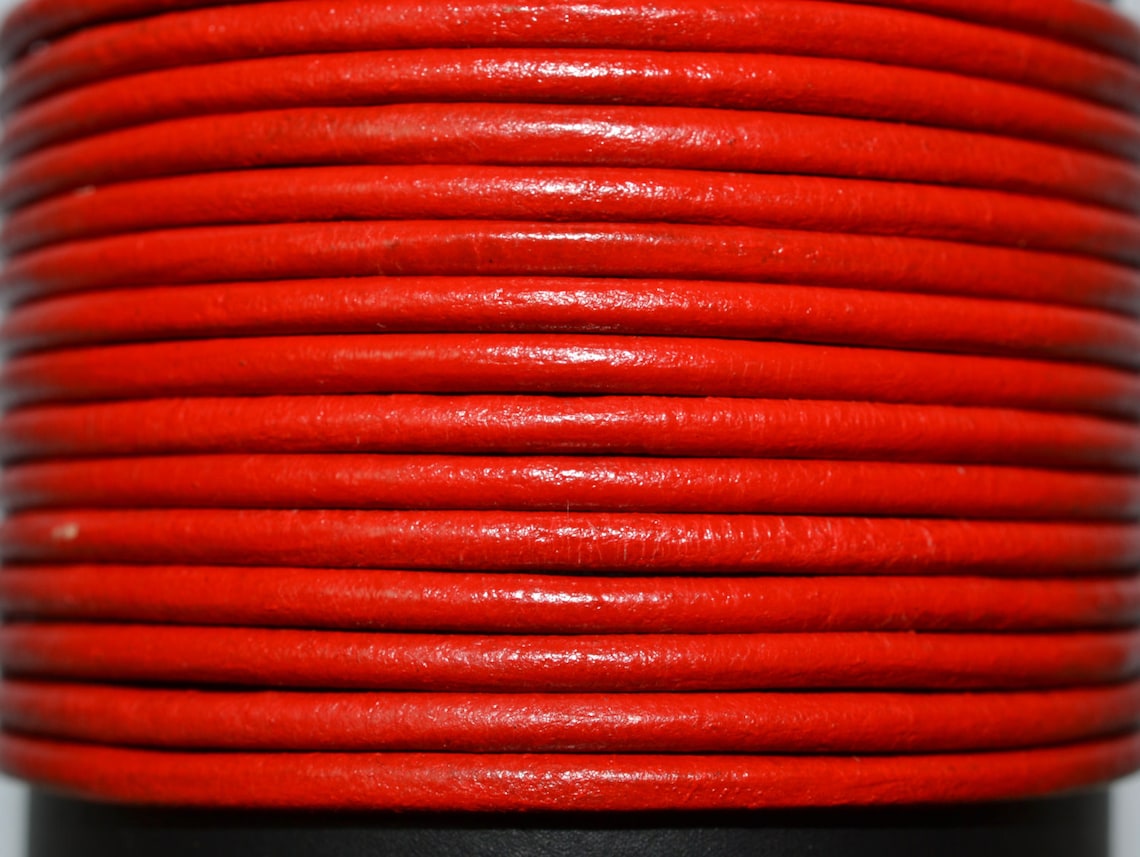 Red - 2mm Leather Cord per Yard - Etsy