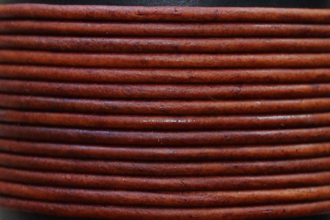 Natural Red Brown - 4mm Leather Cord per Yard - Etsy