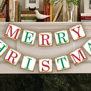 Christmas Garland Christmas Decorations Merry Christmas Banner Holiday ...
