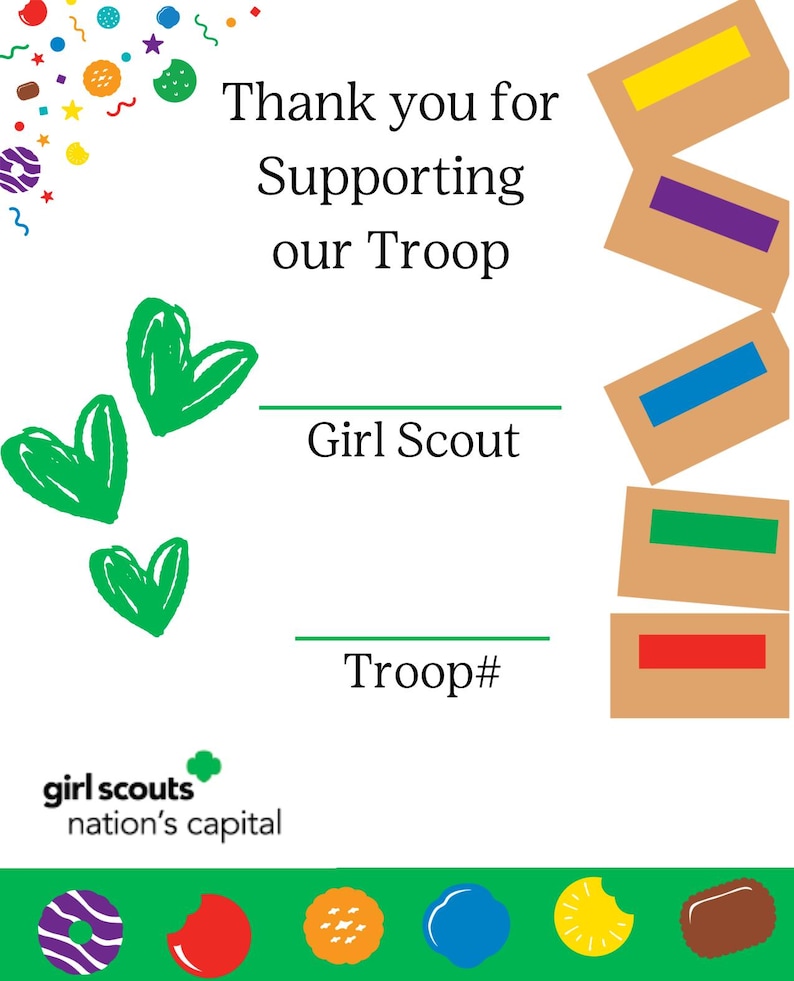 Girl Scout Cookie Thank You Cards - Etsy