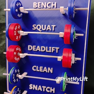Weightlifting Personal Tracking Board 5 Lifts Show off Your - Etsy