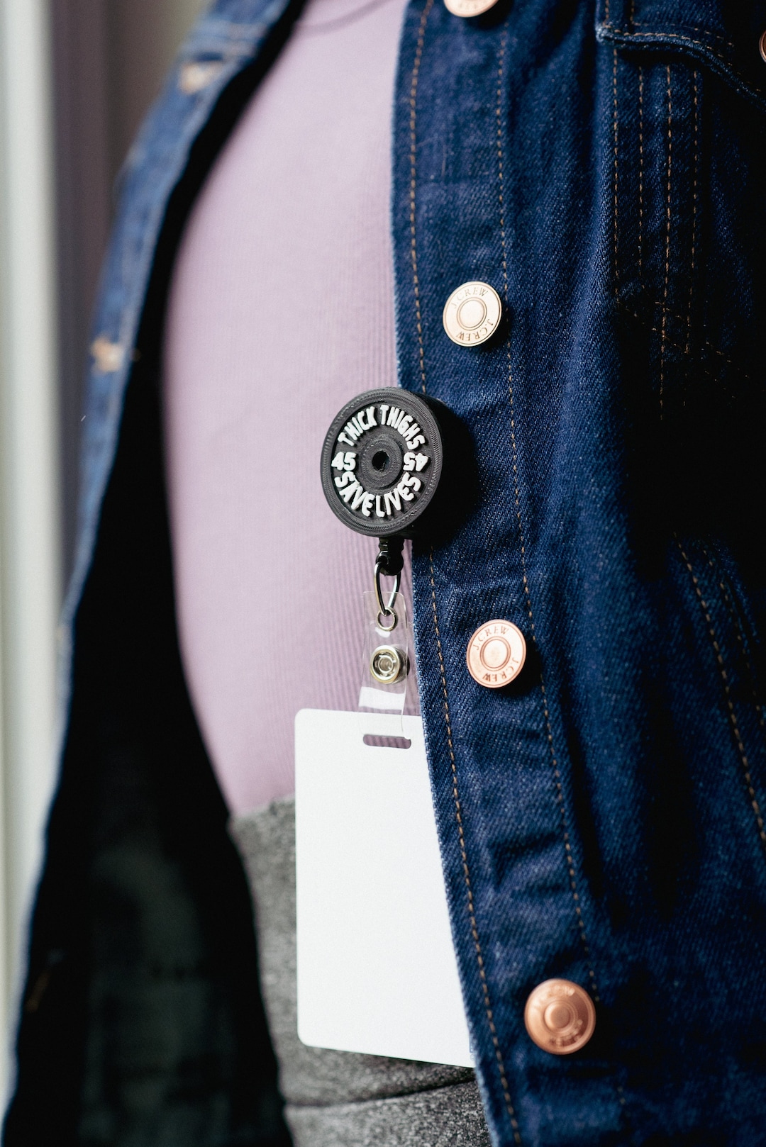 Weightlifting Plate Badge Reels, "thick Thighs Saves Lives", Show off ...