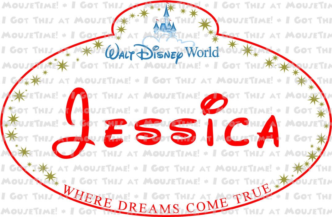 Disney World Name Tag 2 Color Options Iron-on OR Magnet | Etsy