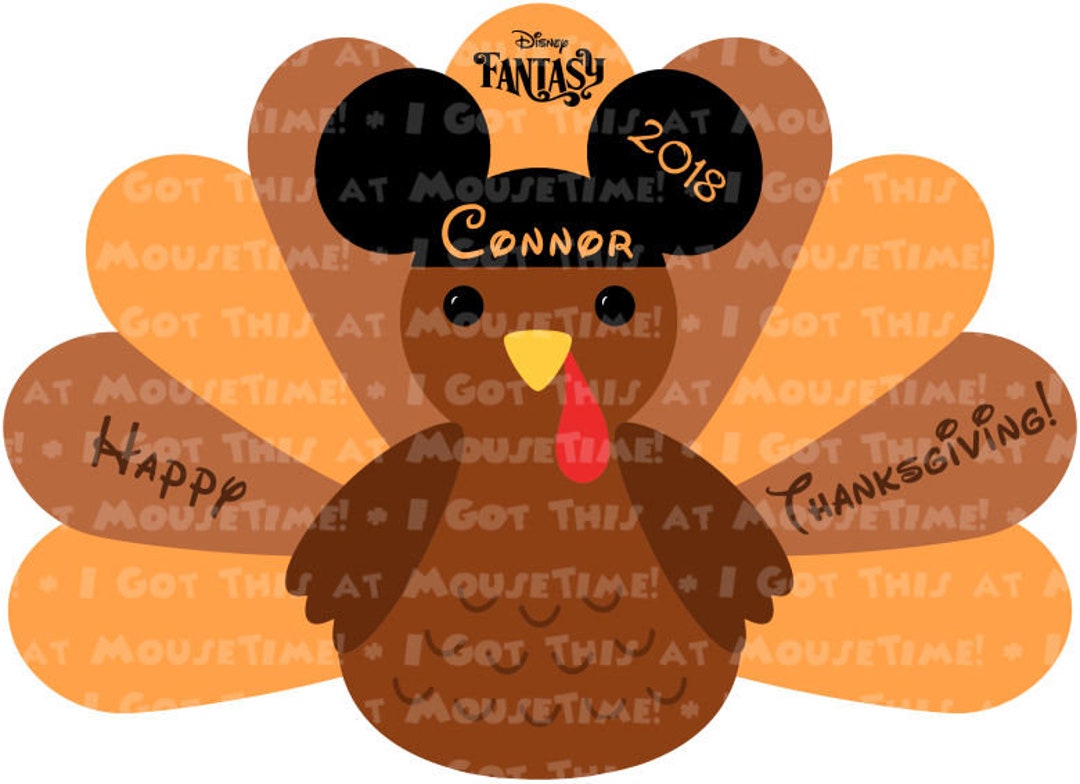 Thanksgiving Turkey WITH Ears (mickey) - Magnet OR Iron-on - Etsy