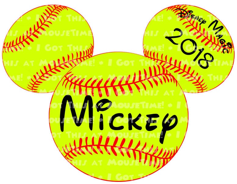 Mickey Mouse Playing Softball