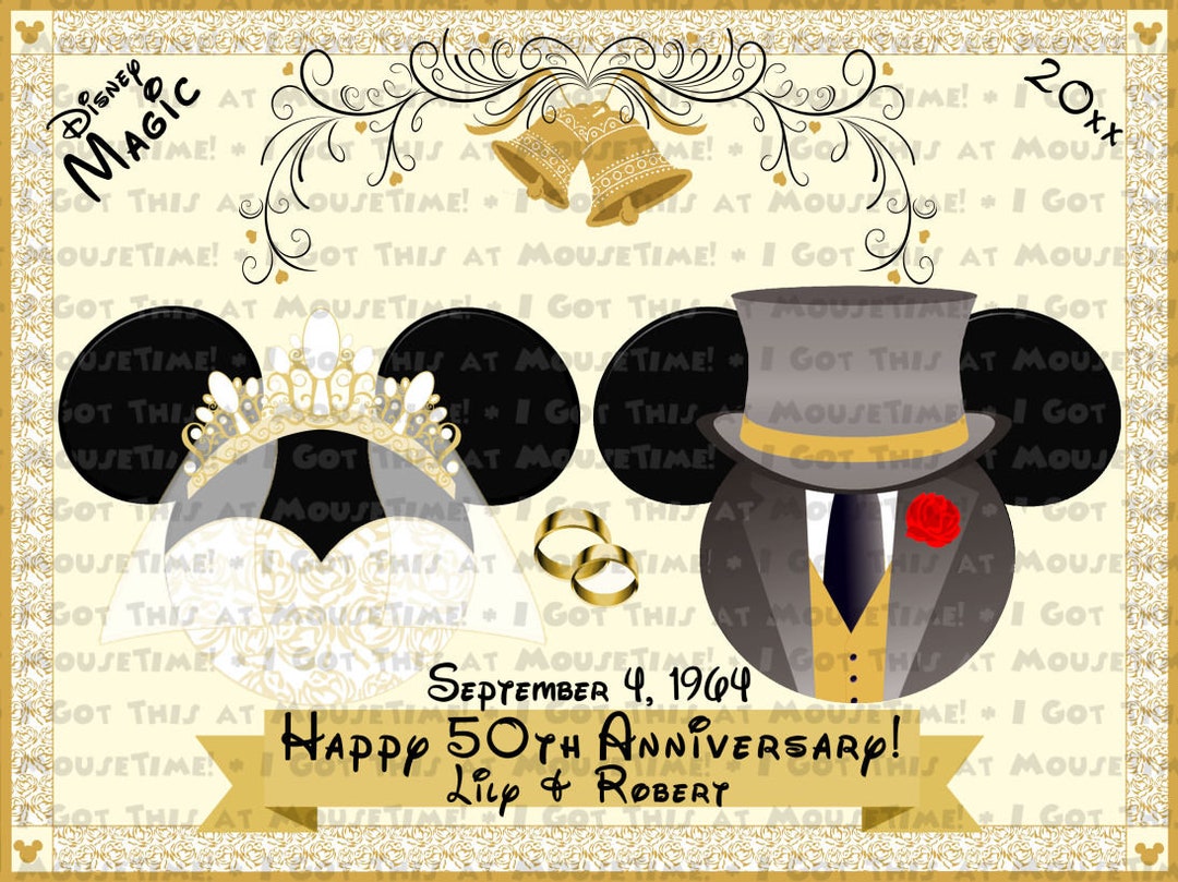 MAGNET Golden Anniversary Bride & Groom XL Rectangle Magnet - Stateroom ...