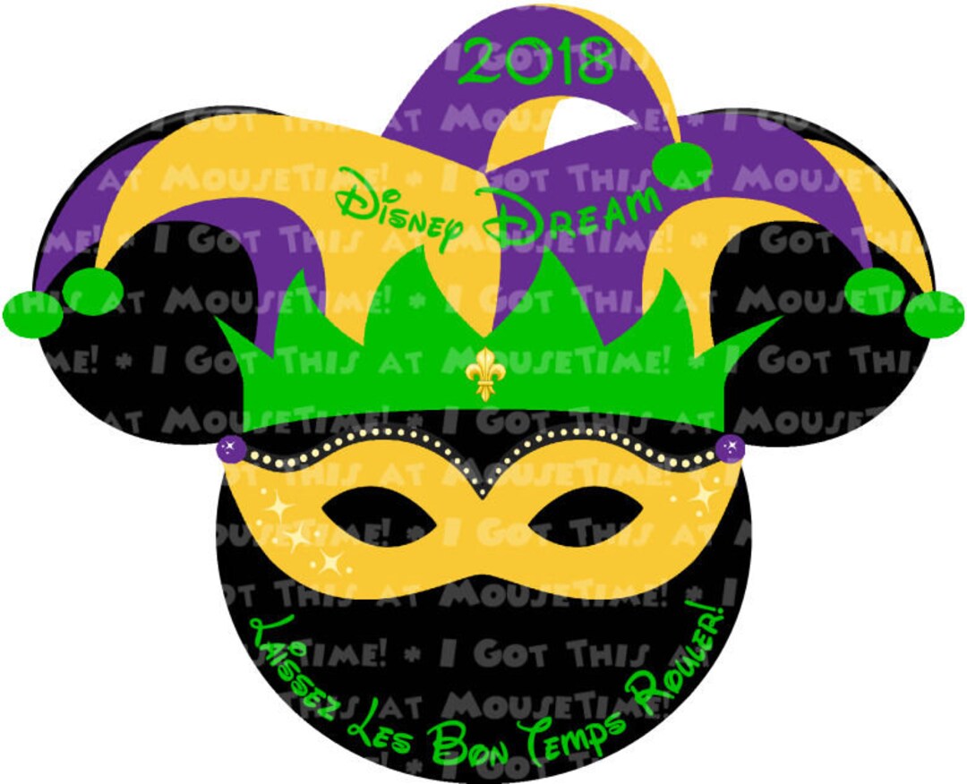Mardi Gras Jester Ears With Mask - Magnet OR Iron-on - Etsy